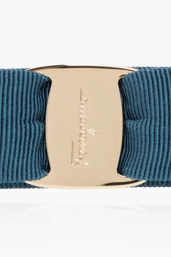FERRAGAMO Gancini Bow Barrette - Blue