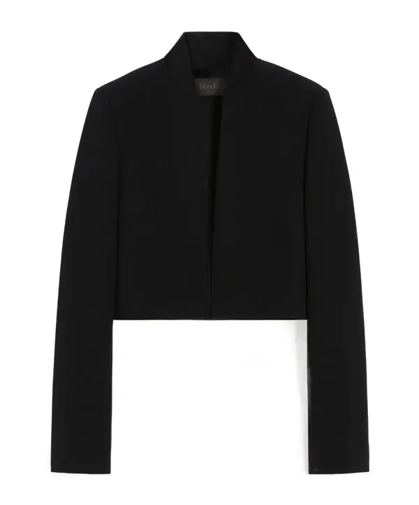 Max Mara Cropped Sable Jacket With Stand-up Collar
