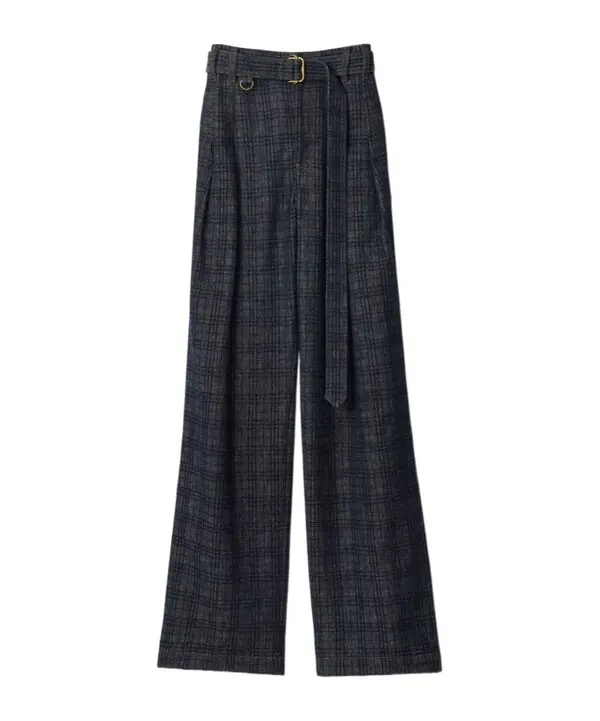 Burberry Straight-leg Checked Belted Trousers
