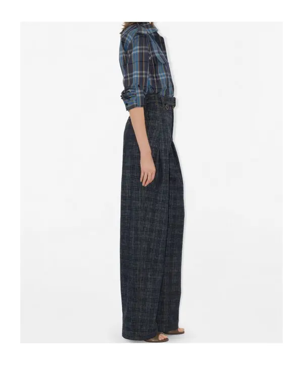 Burberry Straight-leg Checked Belted Trousers