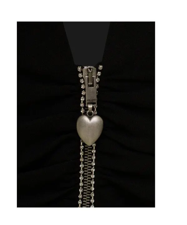 Saint Laurent Embellished Ruched Dress