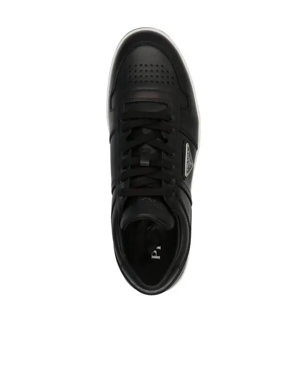 Prada Downtown Leather Sneakers - Black