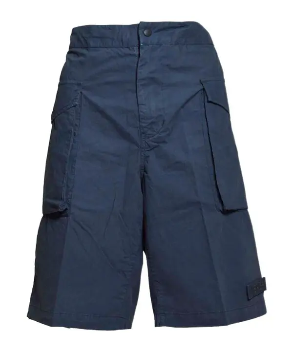Aspesi Logo Patch Cargo Bermuda Shorts - Blue