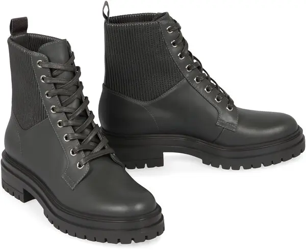 GIANVITO ROSSI Martis 20 Lace-up Combat Boots - Black