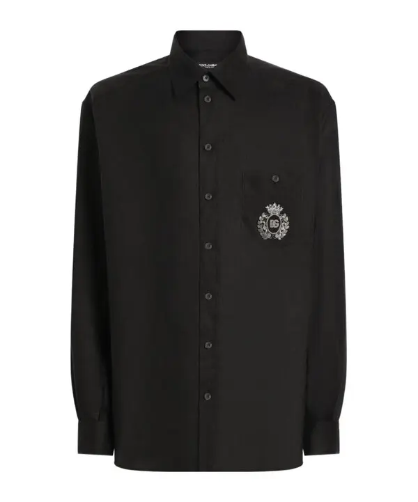 Dolce & Gabbana Logo-embroidered Shirt - Black