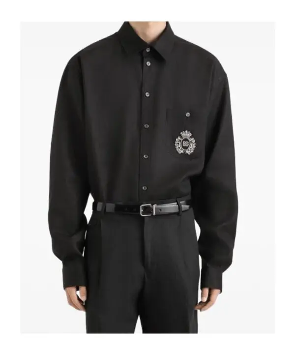 Dolce & Gabbana Logo-embroidered Shirt - Black