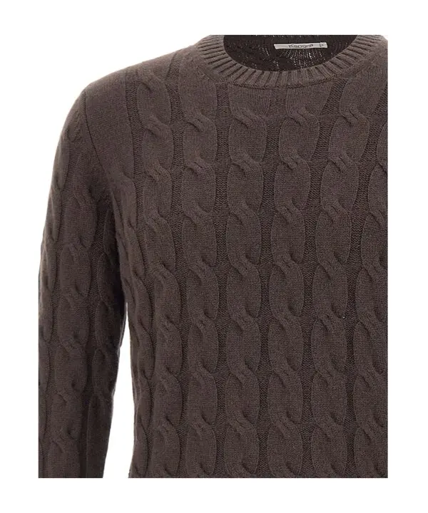 KANGRA Cable-knit Crew Neck Sweater - Black