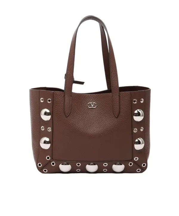 Valentino Garavani Metallic Eyelet Leather Tote Bag