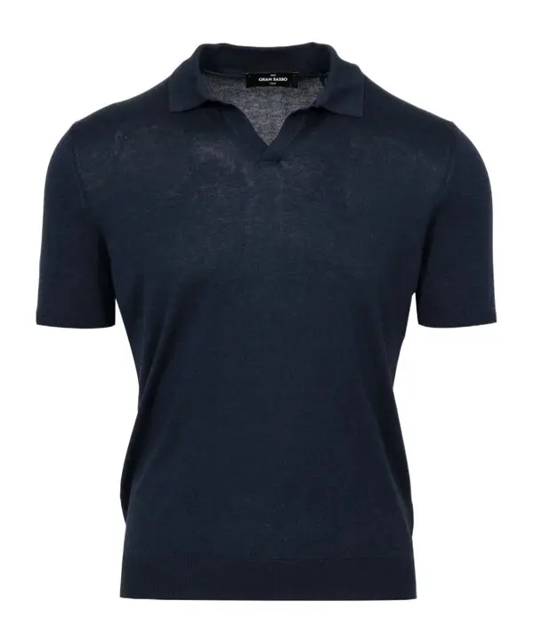 GRAN SASSO Short Sleeved Knitted Polo Shirt