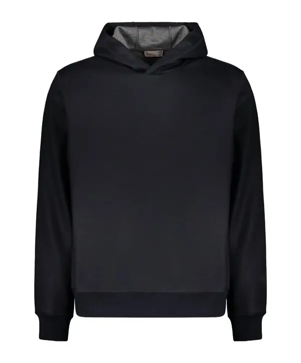 Herno Ribbed-hem Hoodie - Black