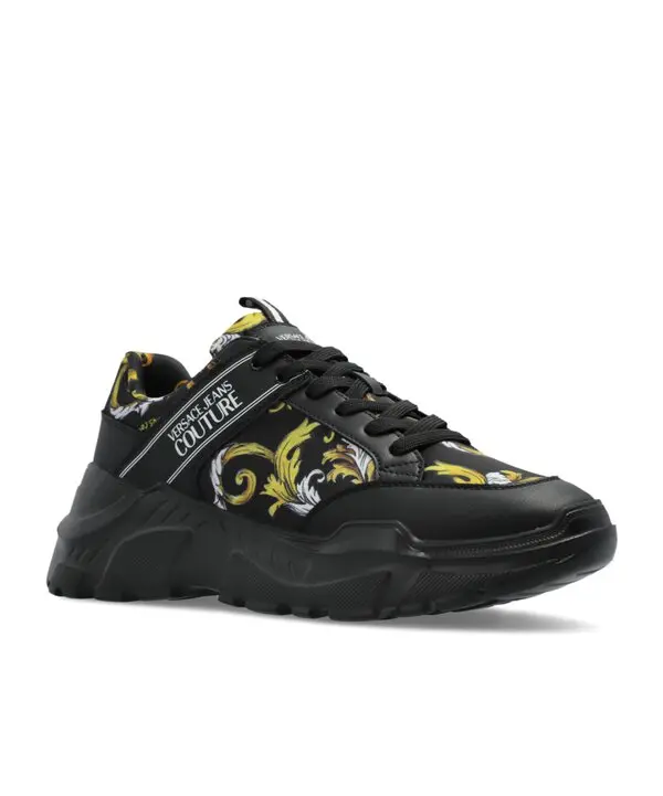 Versace Baroque Print Sneakers - Black