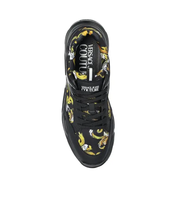 Versace Baroque Print Sneakers - Black