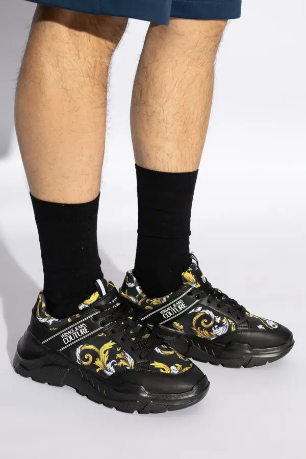 Versace Baroque Print Sneakers - Black