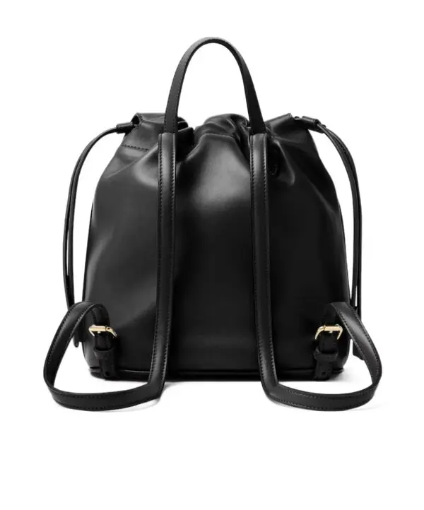 Fendi Ff Clasp Drawstring Backpack - Black
