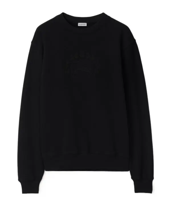 Burberry Logo Embroidered Crewneck Sweatshirt - Black
