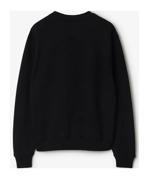 Burberry Logo Embroidered Crewneck Sweatshirt - Black