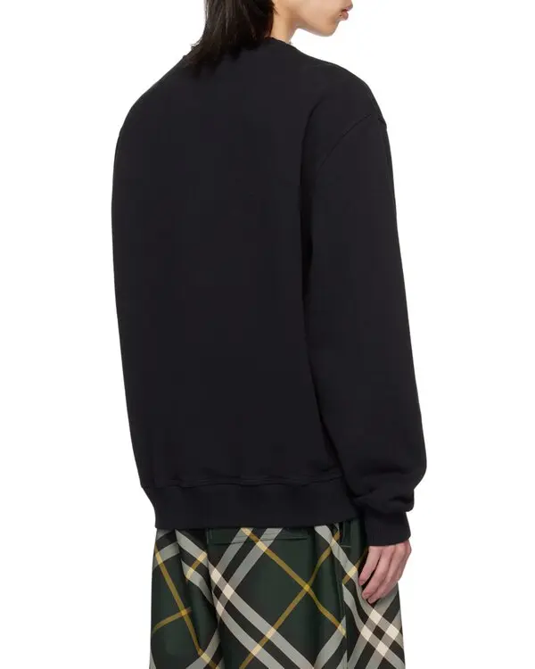 Burberry Logo Embroidered Crewneck Sweatshirt - Black
