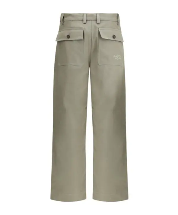 Maison Kitsuné Logo Embroidered Workwear Trousers