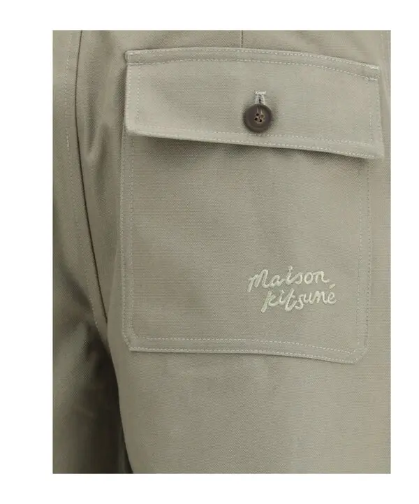 Maison Kitsuné Logo Embroidered Workwear Trousers