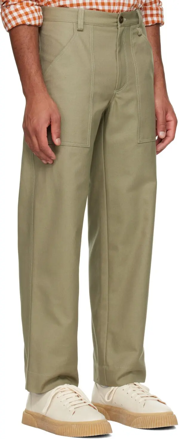 Maison Kitsuné Logo Embroidered Workwear Trousers