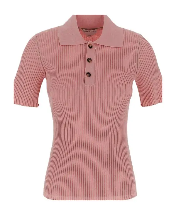 Bottega Veneta Ribbed Polo Top - No