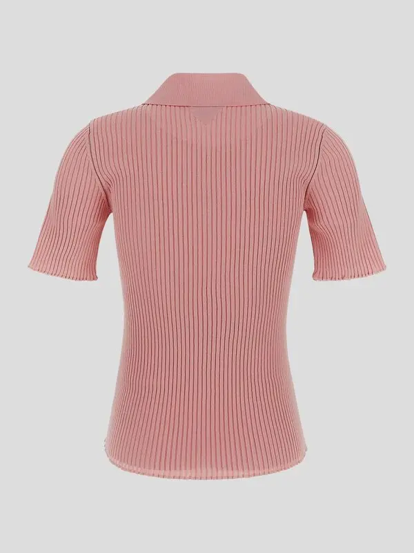 Bottega Veneta Ribbed Polo Top