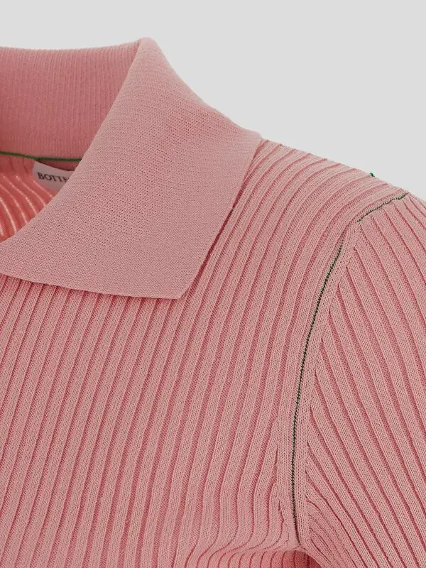 Bottega Veneta Ribbed Polo Top