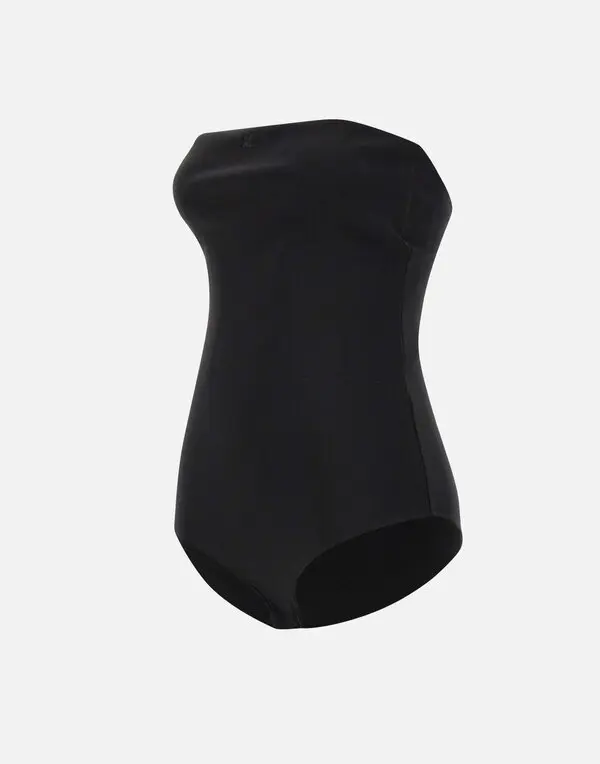 COURREGES Logo-embroidered Strapless Bodysuit