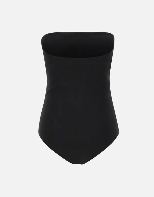 COURREGES Logo-embroidered Strapless Bodysuit