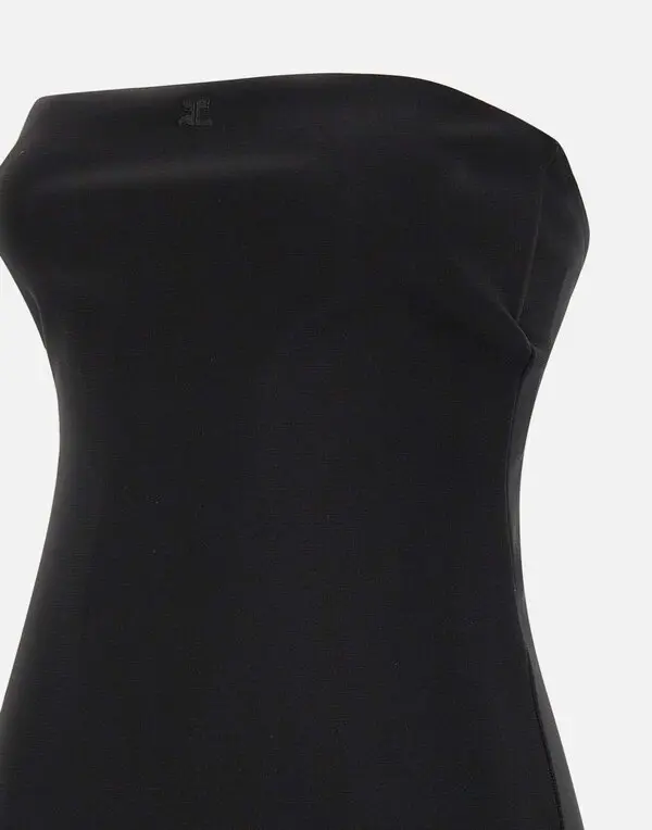 COURREGES Logo-embroidered Strapless Bodysuit