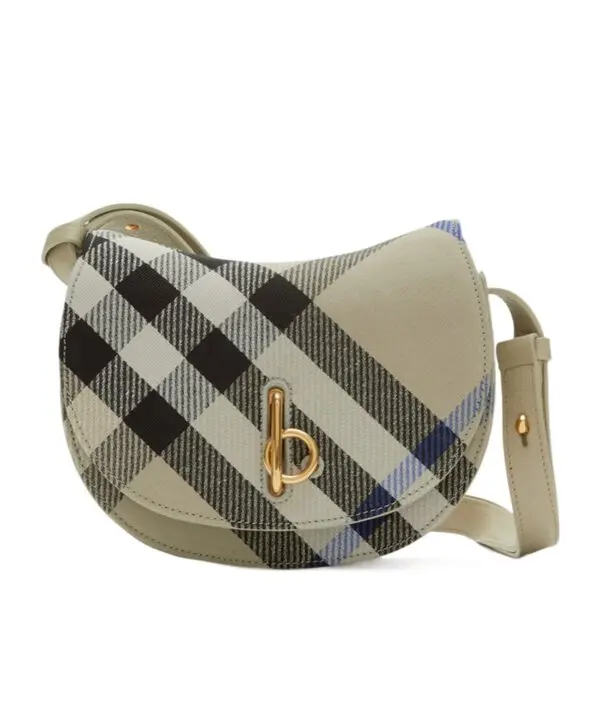 Burberry Rocking Horse Checked Mini Shoulder Bag - Nude