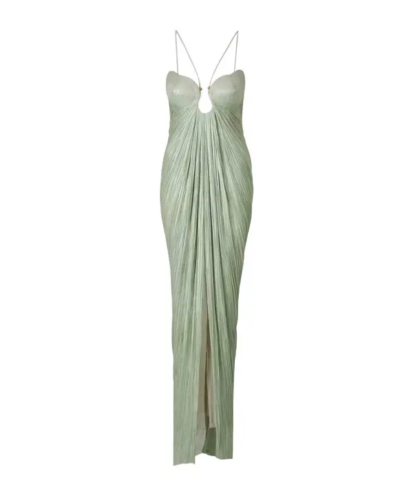 MARIA LUCIA HOHAN Sleeveless Maxi Dress With Sweetheart Neckline - Gray
