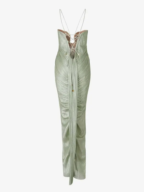 MARIA LUCIA HOHAN Sleeveless Maxi Dress With Sweetheart Neckline - Gray