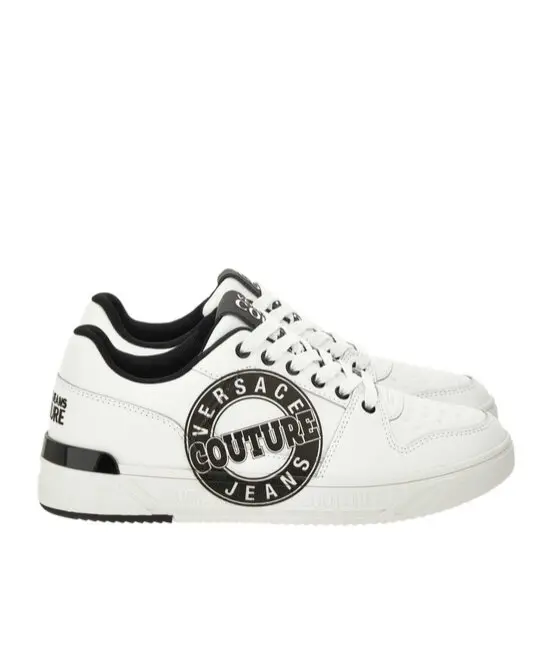 Versace Logo Print Lace-up Sneakers - White