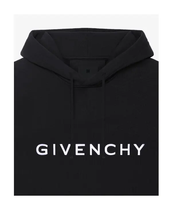 Givenchy Logo Drawstring Hoodie - Black
