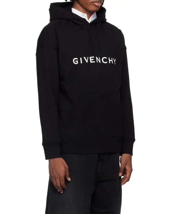 Givenchy Logo Drawstring Hoodie - Black