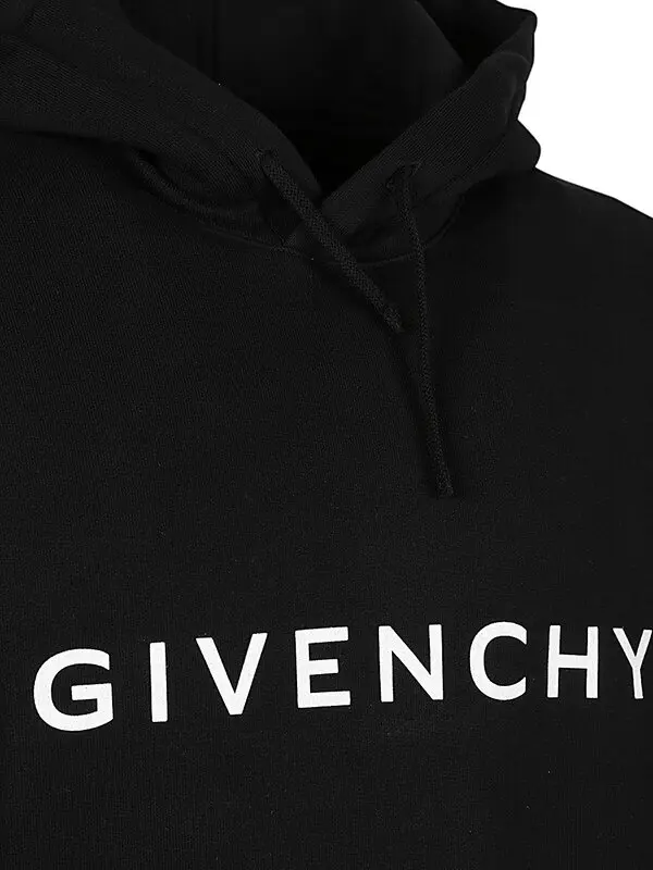 Givenchy Logo Drawstring Hoodie - Black