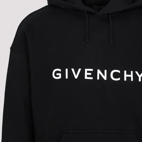 Givenchy Logo Drawstring Hoodie - Black