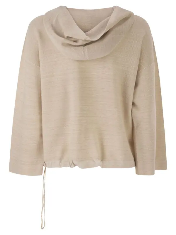 Fabiana Filippi Lurex Thread Hooded Jumper - Nude