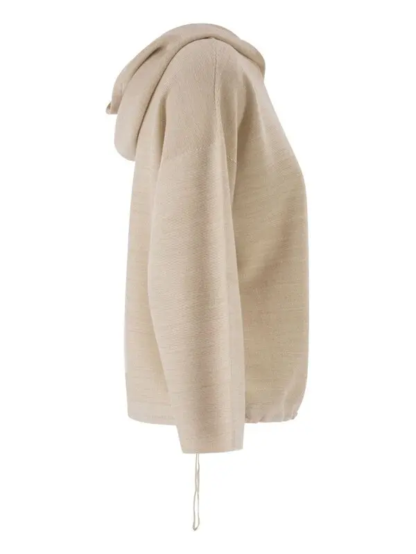 Fabiana Filippi Lurex Thread Hooded Jumper - Nude
