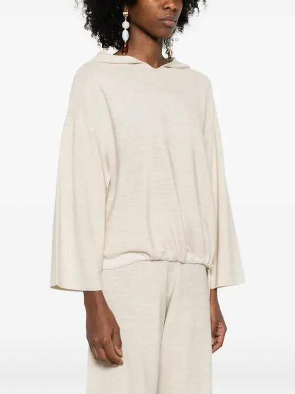 Fabiana Filippi Lurex Thread Hooded Jumper - Nude