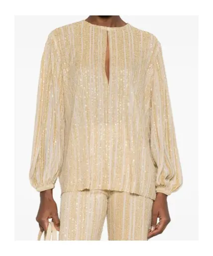 Missoni Embellished Crewneck Balloon-sleeved Blouse - Nude