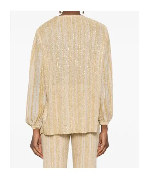 Missoni Embellished Crewneck Balloon-sleeved Blouse - Nude