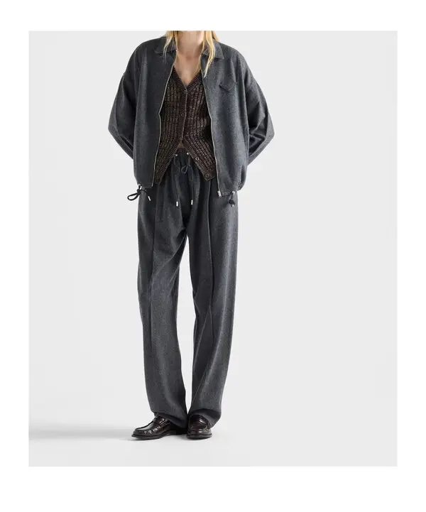 Prada Triangle Patch Drawstring Pants