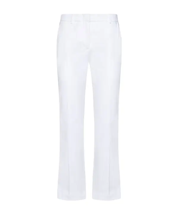PT TORINO Tailored Stretch Cotton Slacks - White