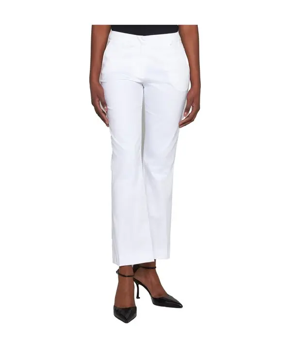 PT TORINO Tailored Stretch Cotton Slacks - White