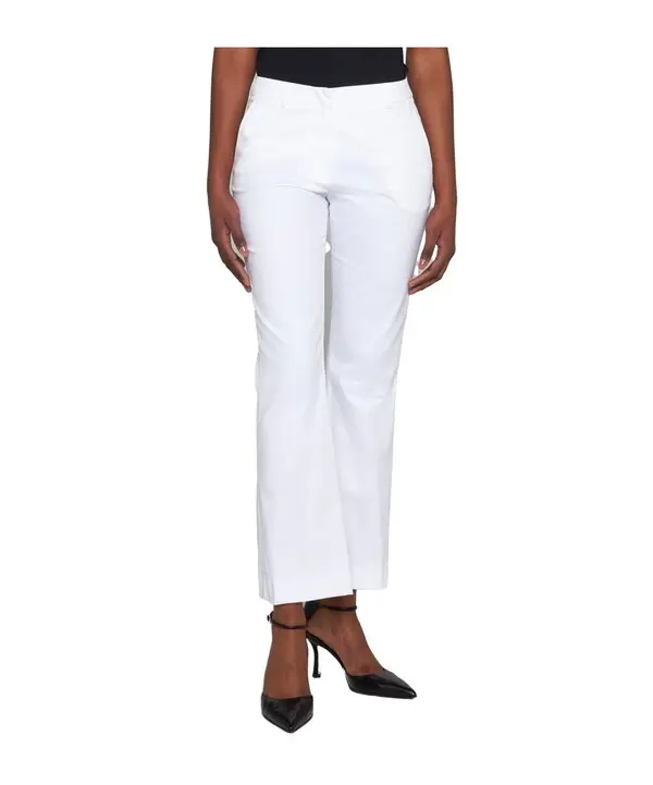 PT TORINO Tailored Stretch Cotton Slacks - White