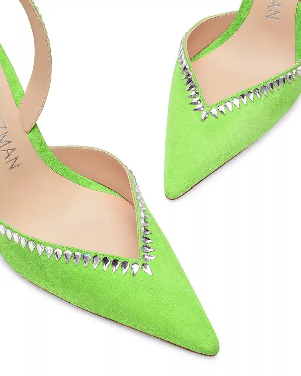 STUART WEITZMAN Embellished Pointed-toe Stiletto Heels