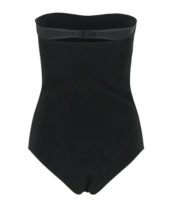 COURREGES Strapless Embroidered Logo Jersey Bodysuit - Black