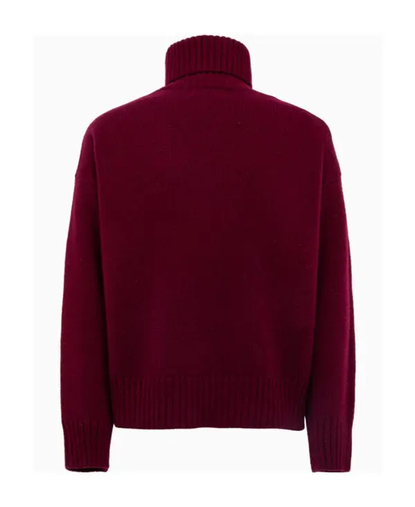SPORTY  RICH Sporty & Rich Embroidered High Neck Ribbed Knit Sweater